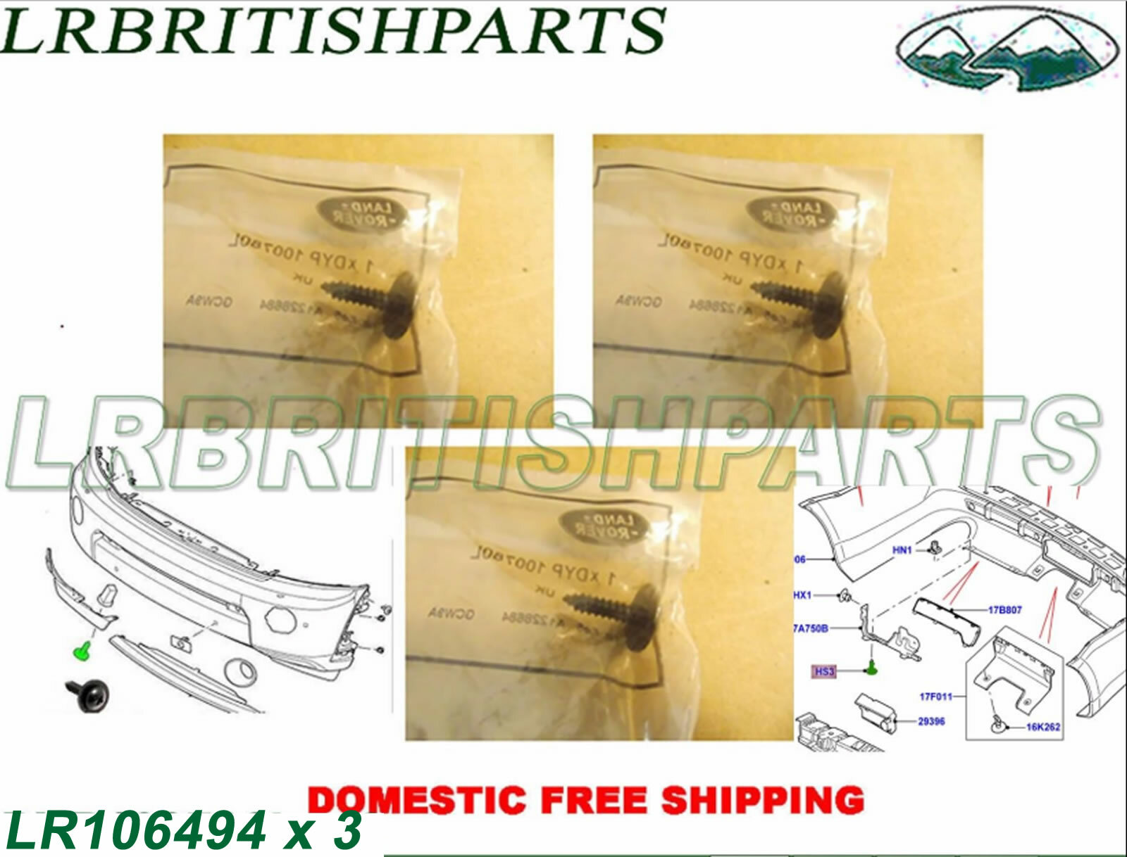 LAND ROVER FRONT BUMPER VALANCE SCREW SET R.R. SPORT 10-13 LR4 OEM NEW ...