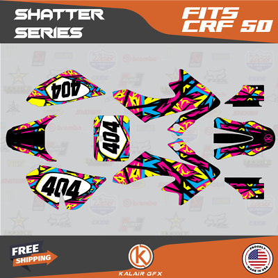 Graphics Kit for Honda CRF50 (2004-2012) or (2013-2022) CRF 50 Shatter ...