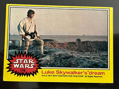 1977 Topps STAR WARS Yellow Series 3 card #176 Luke Skywalker's Dream ...
