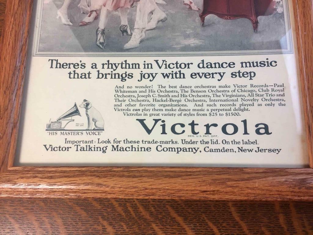 Antique VICTROLA Framed Ad There's a Rhythm in Victor Dance Music Joy ...