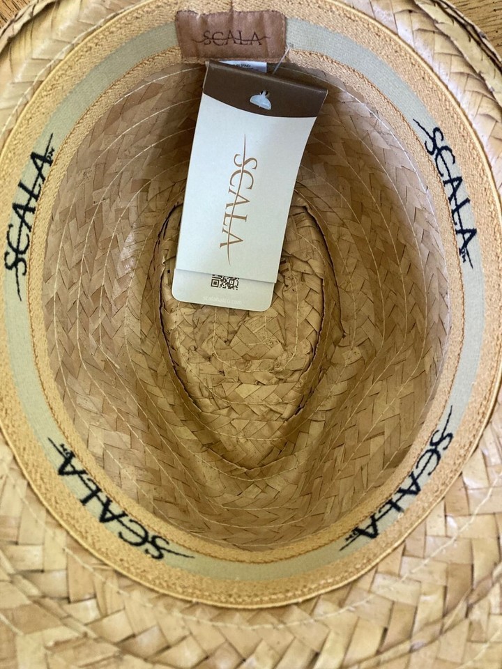 SCALA * MENS FEDORA HAT * L/XL * NEW BURI STRAW PANAMA STYLE SUN SHADY ...