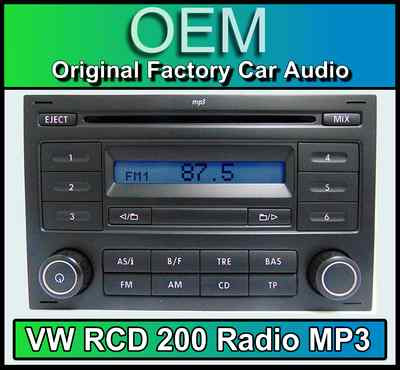VW RCD 200 MP3 CD player radio, Polo car stereo head unit with radio ...