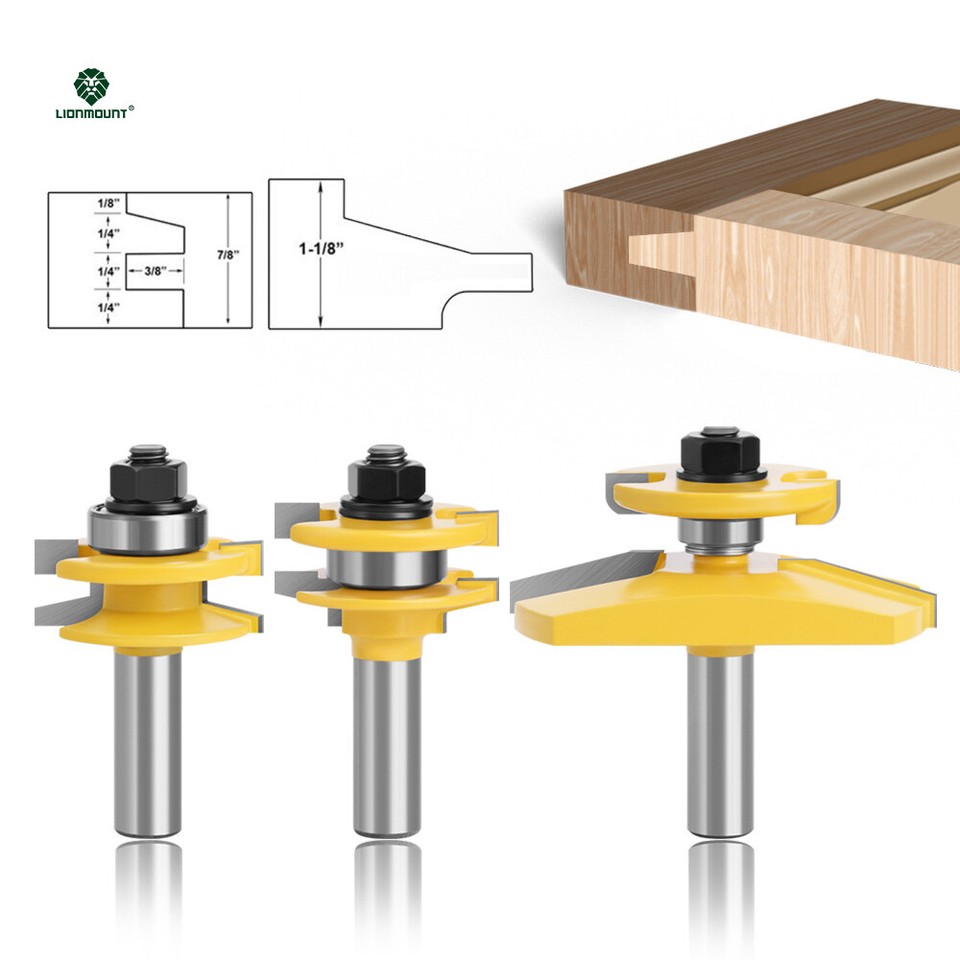 12mm 1/2 Shank Raised Panel Cabinet Door Router Bit Set Back-cutter ...