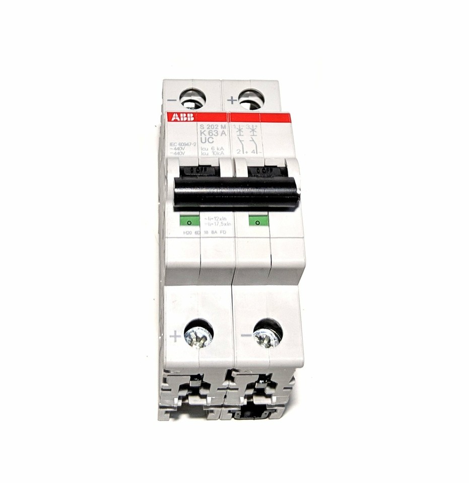 ABB S202-K63 Circuit Breaker, 2-Pole, 63A, 480Y/277 VAC, UL1077, DIN | eBay