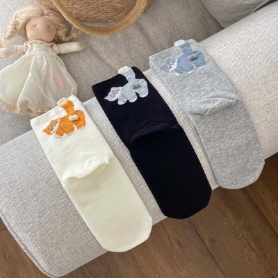 1 Pair Of Cat Egg Cotton Socks Cat Ball Kawaii Socks Cartoon Cat Tabby ...