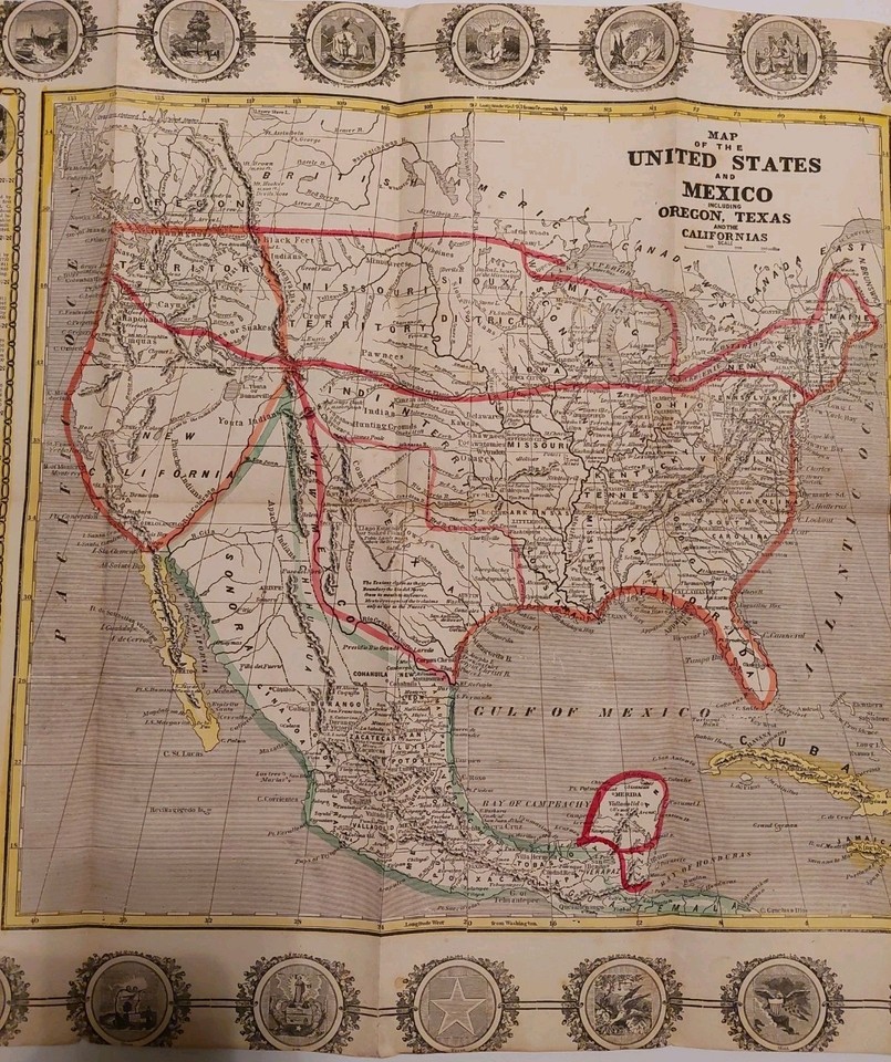 Map of the United States & Mexico Oregon Texas & The Californias 1848 ...