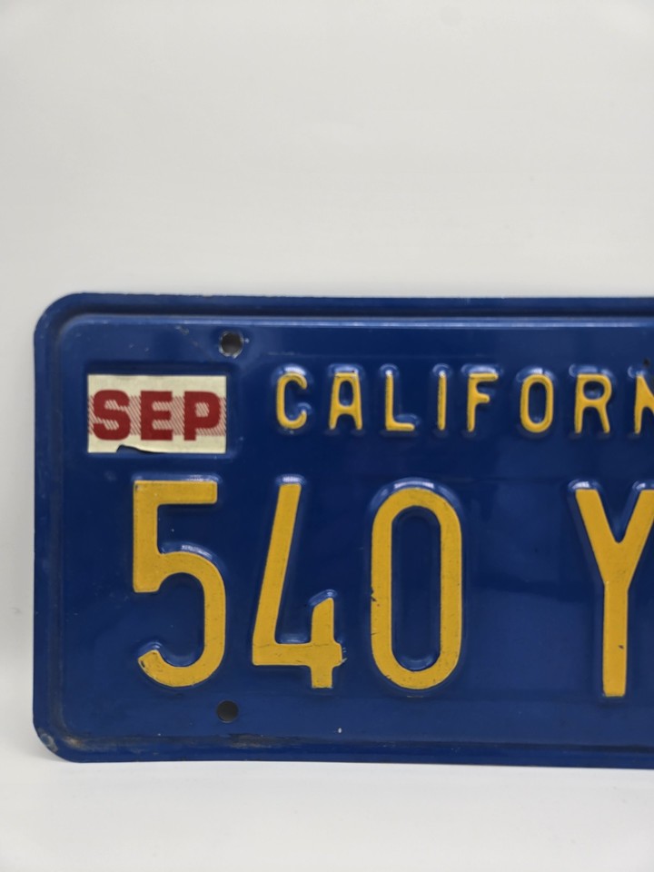 California Blue License Plate 540 YJI 1982 | eBay