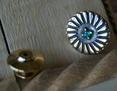 *Retired* James Avery 14k Gold Pin Wheel Tie Tac with Emerald | eBay