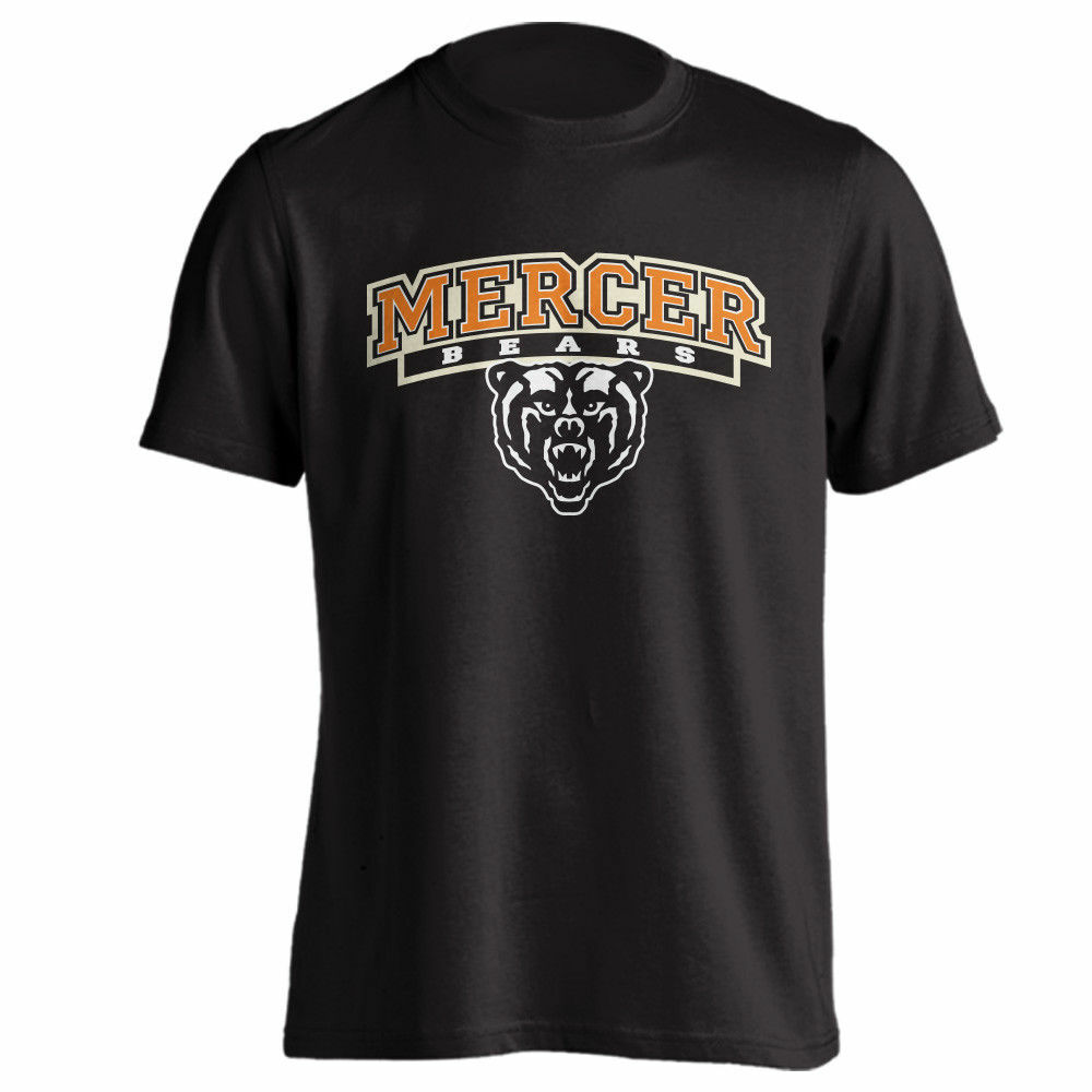 Mercer University Bears MU Classic Arch Text with Mascot Short Sleeve T ...