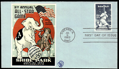1983 Babe Ruth FDC 11th Annual All-Star Game Official Program ...
