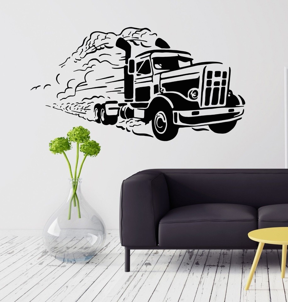 Wall Stickers Vinyl Decal Truck Driver Car Garage Man Room Deliver ...
