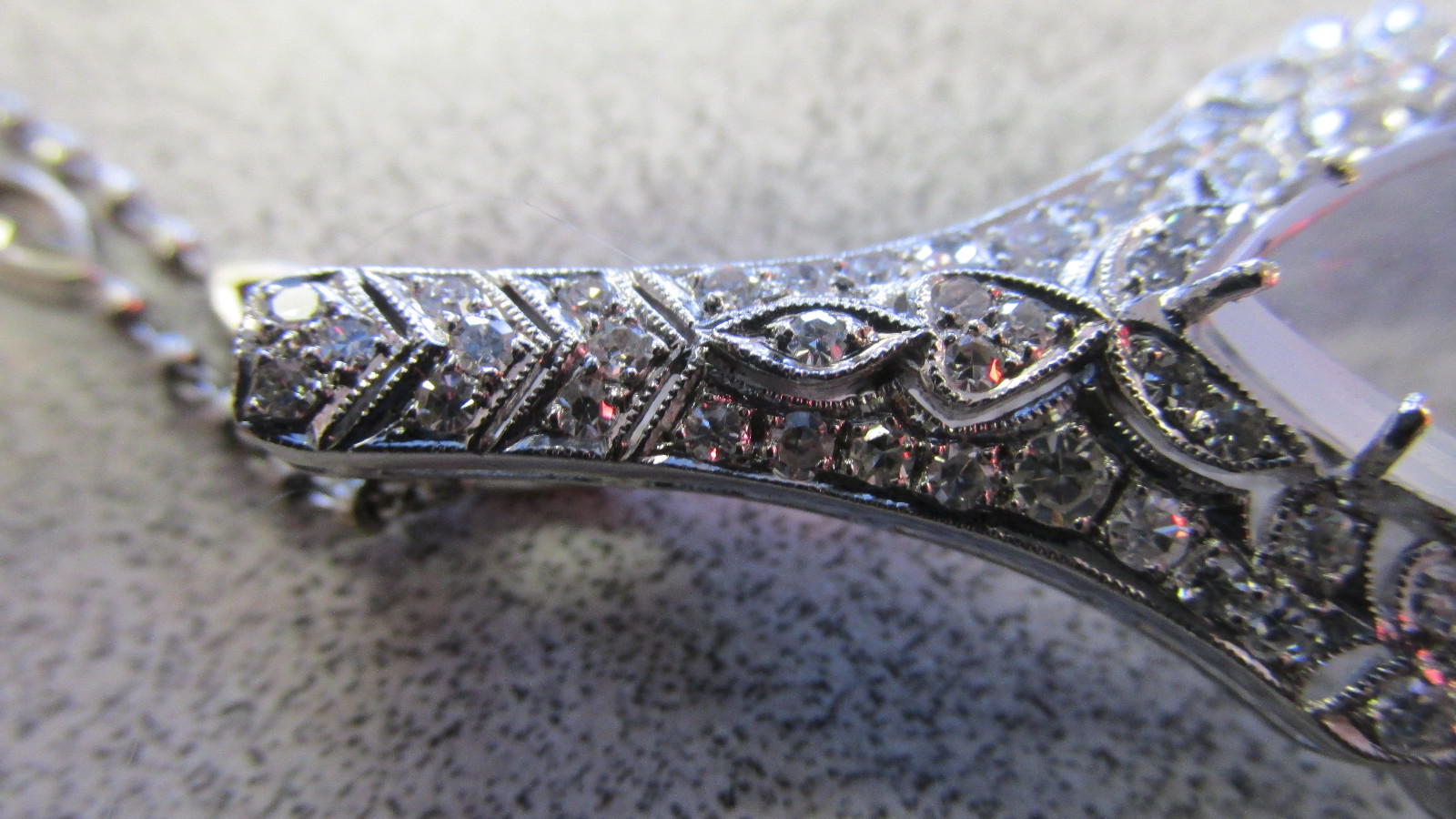 Unique Art Deco Diamond Monocle / Magnifier Pendant & Diamond Chain ...