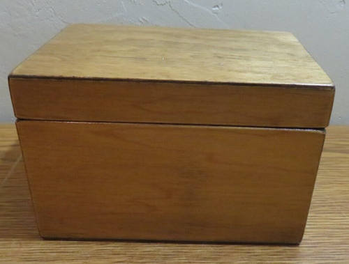 VINTAGE HANDMADE? HEAVY WOODEN RECIPE BOX 3X5 INCH CARDS | eBay