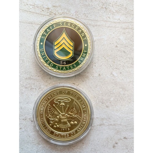 US ARMY STAFF SERGEANT E-6 Challenge Coin with Case-US Military Gift ...