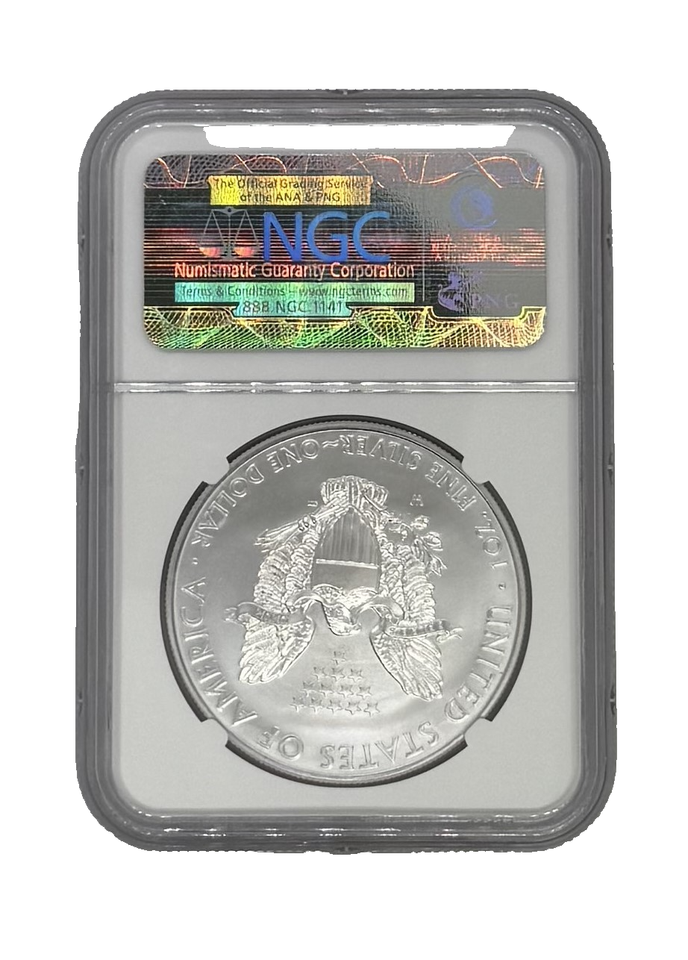 US 2011-W .999 Fine Silver American Eagle 1 Oz Coin Purple Heart Label ...
