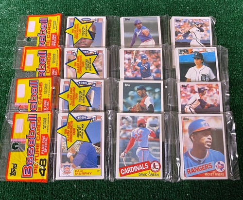 LOT OF (4) 1985 TOPPS BASEBALL UNOPENED CELLO RACK PACKS w/ FREE ...