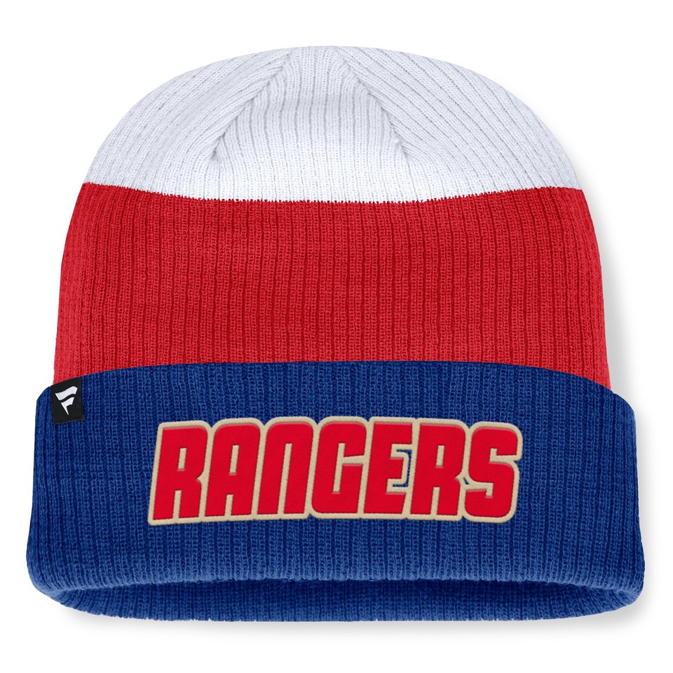 Men's Fanatics Blue/Red New York Rangers Heritage Showboat Color-Block ...
