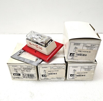 QTY 4 ~ EST Edwards 202-5A-T Red Enhanced Integrity Synchronized Strobe ...
