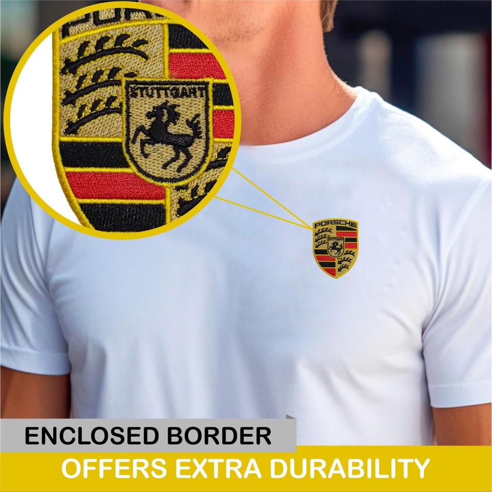 Porsche Logo Iron On Patch - Sew Patch - Embroidered Patch 3.8"x2.9" | eBay