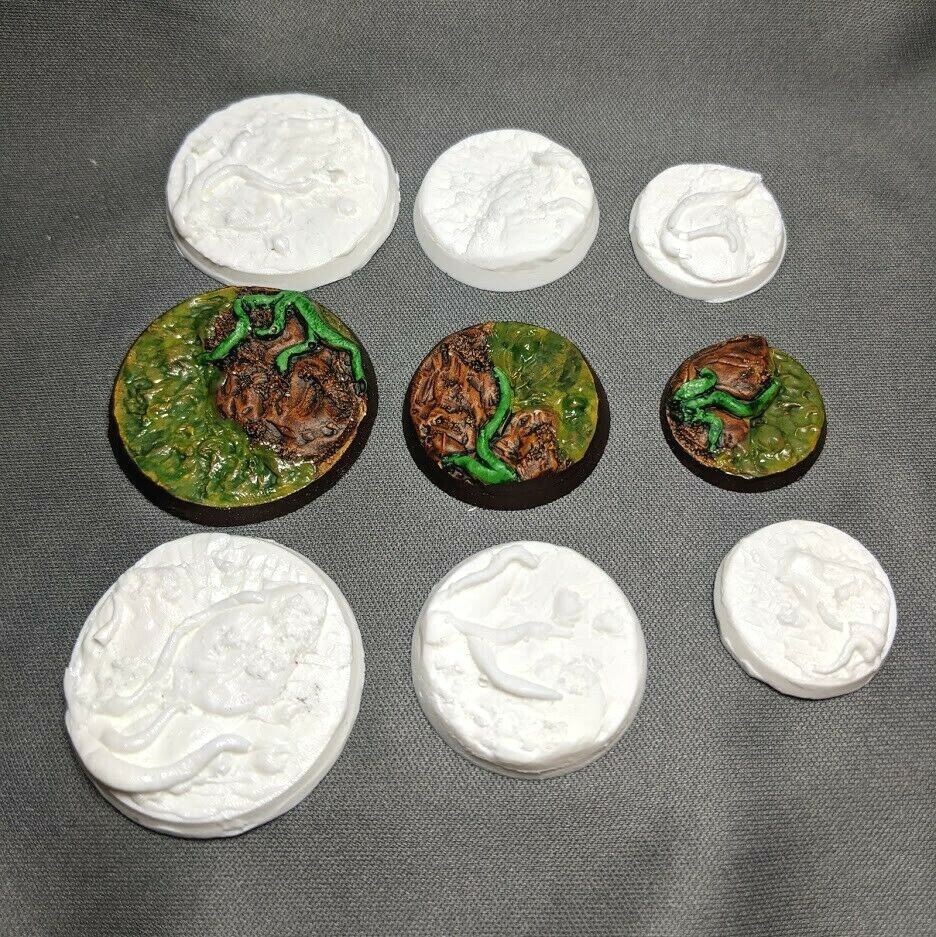 5 Miniature RESIN Game Bases SWAMP BOG Unpainted - 25mm, 32mm or 40mm ...