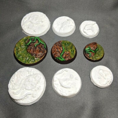 5 Miniature RESIN Game Bases SWAMP BOG Unpainted - 25mm, 32mm or 40mm ...