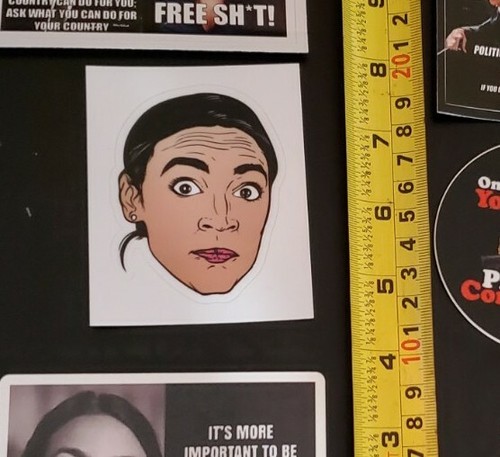 AOC A.O.C Funny Political Bumper Sticker 3 Inch DOH Face | eBay
