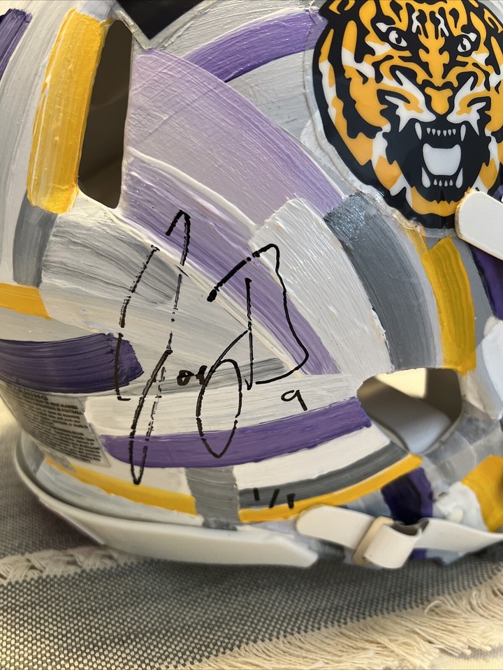 JOE BURROW BENGALS LSU SIGNED FULL SIZE AUTHENTIC HELMET 1/1 Original ...
