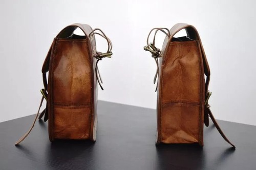 Motorcycle Side Pouch Brown Leather Side Pouch Saddle bags Panniers ...