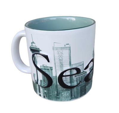 Seattle Mug 3D Emerald City Skyline Green White | eBay