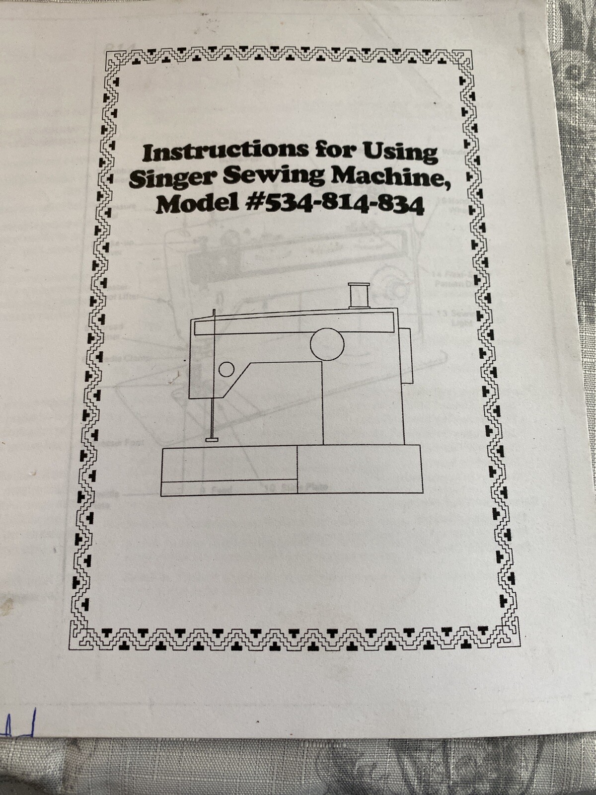 SINGER SEWING MACHINE MODEL 534-814-834 INSTRUCTIONS MANUAL. | eBay