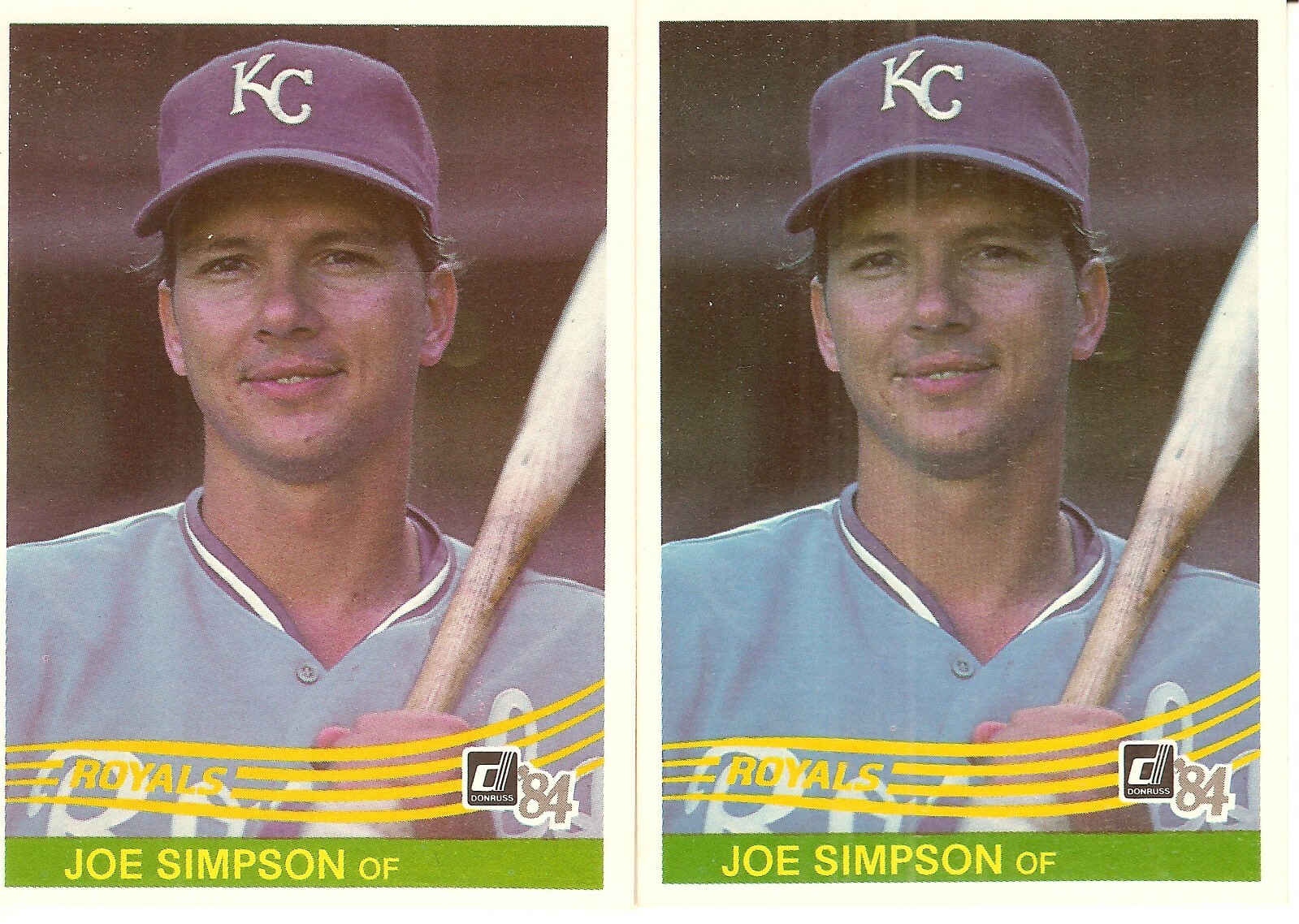 2 CARD 1984 DONRUSS JOE SIMPSON BASEBALL CARD LOT #496 | eBay
