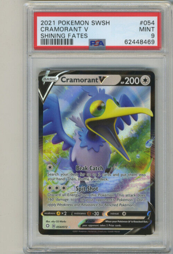 Pokemon 054/072 Cramorant V PSA 9 SWSH Shining Fates #54 Free Shipping ...