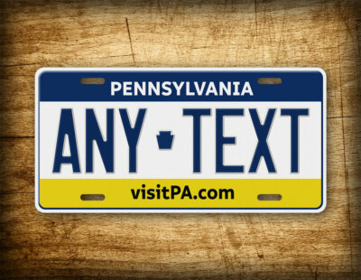 Personalized Pennsylvania License Plate "ANY TEXT" Custom PA Novelty ...