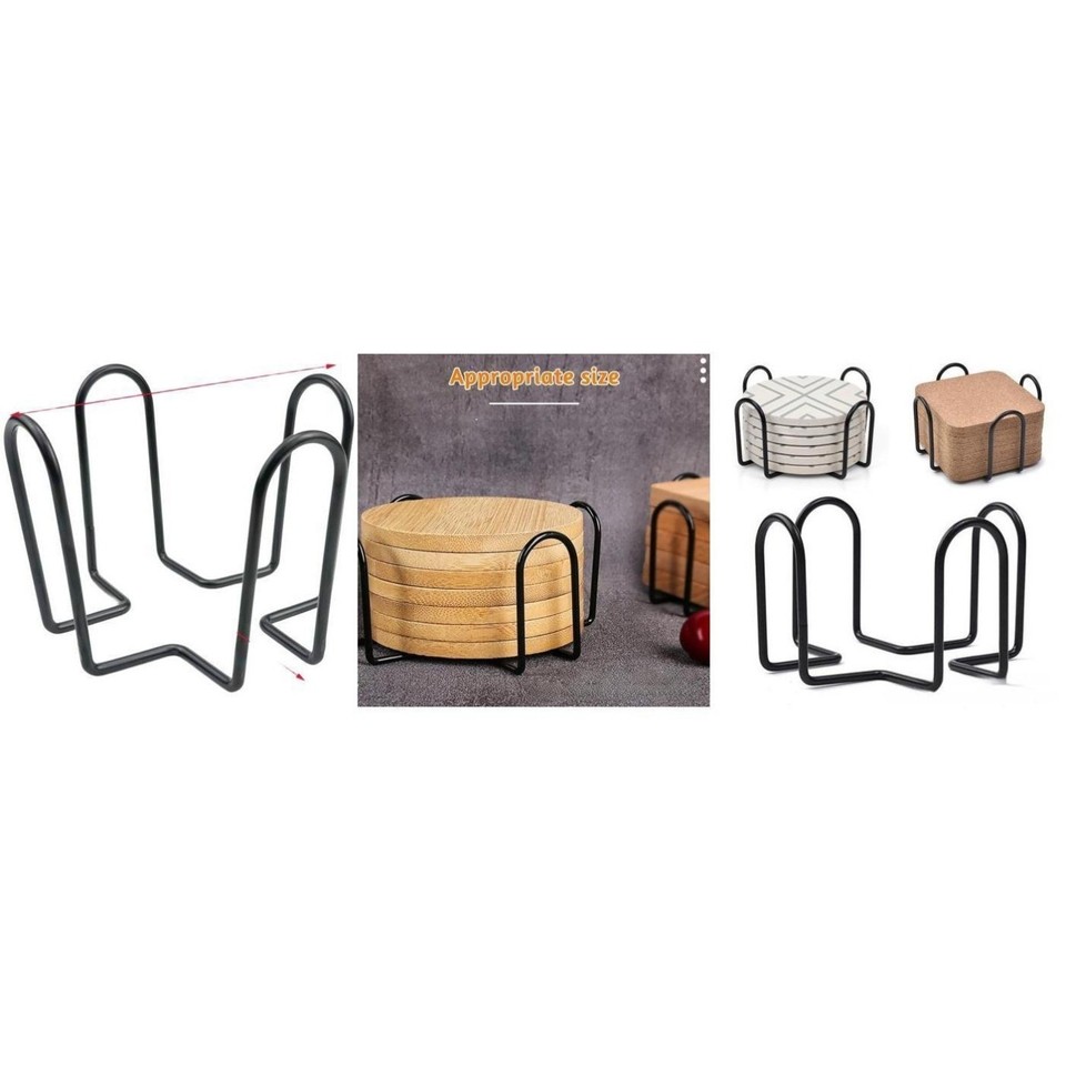 For Cork For Drinkware Metal Coaster Holder Desk Organizer Versatile ...