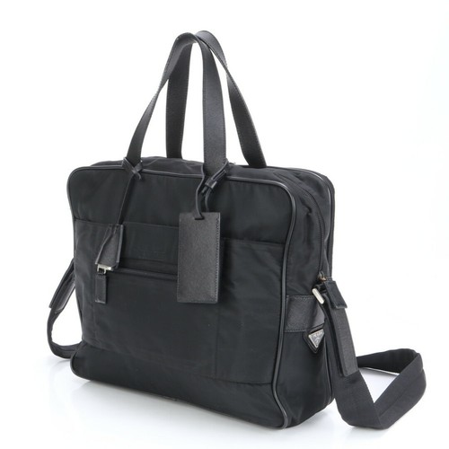 Prada Tesuto Nylon Saffiano Leather 2 Way Business Bag Diagonal Used ...