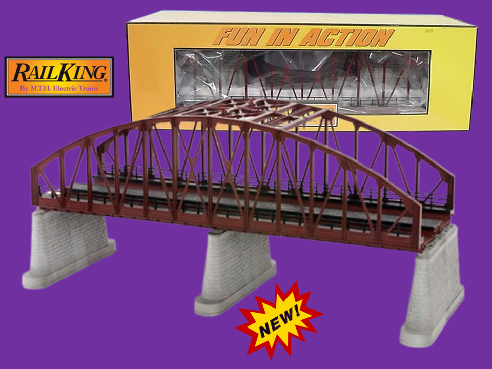 MTH RAILKING 40-1058 Rust O SCALE 2-Track Steel Arch Bridge NEW IN OEM ...