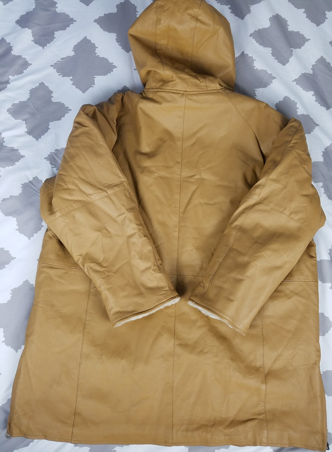 Fitz Wright New York London Paris Milan Leather Hoodie Jacket Coat Fur ...