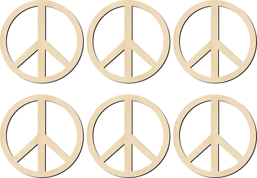 3" - Peace Sign -6 Pack - Wood Cutout Shape - Peace Signs. DIY Party ...