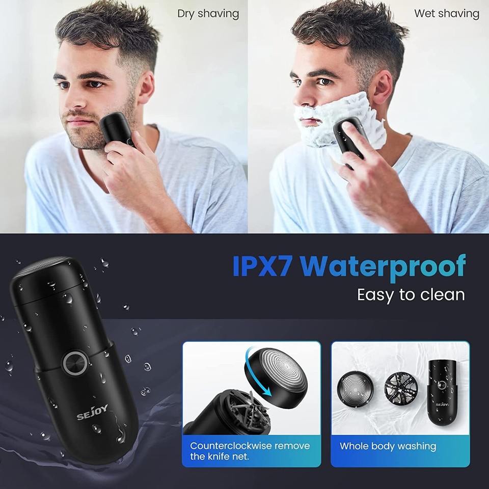 Sejoy Mini-Shave Electric Razor for Men USB Rechargeable Portable Mini ...