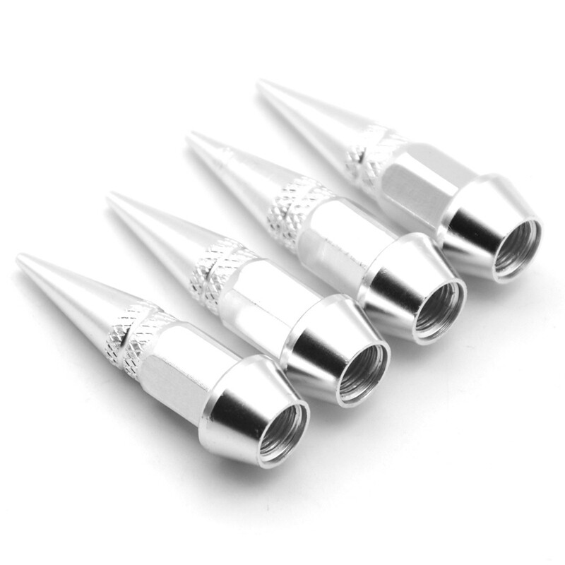 4pcs Red Aluminum Bullet Spike Wheel Tire Valve Stem Cap Car Truck Air ...