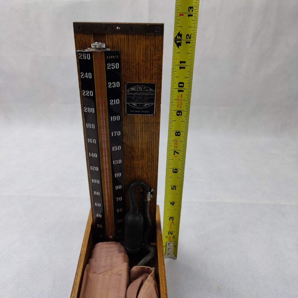 Antique Baumanometer Blood Pressure Machine Kit Bag Model Med. Dept U.S ...