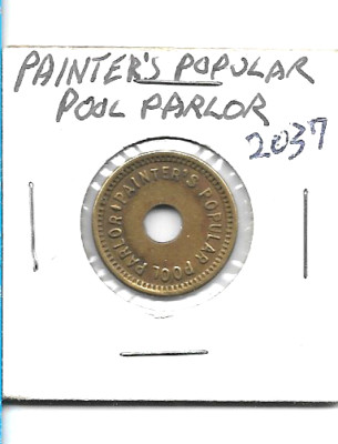 Maverick Billiard Token PAINTER'S POPULAR POOL PARLOR 5¢ | eBay
