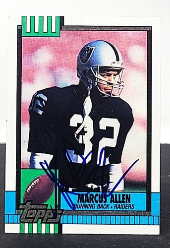 MARCUS ALLEN Signed Autograph 1990 Topps Football Card #289 Los Angeles ...