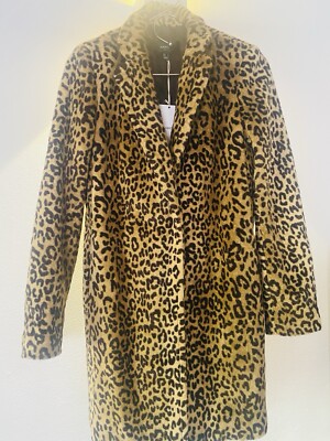 Mango Ladies Faux Fur Leopard Print Coat Jacket Size X Small NWOT | eBay