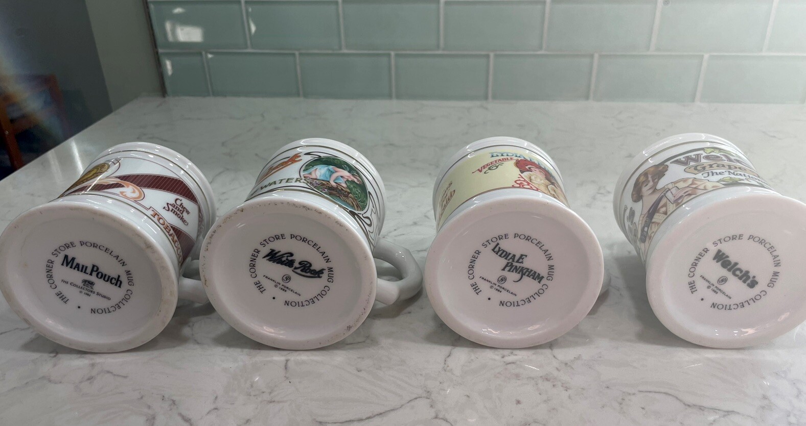 Retro Advertisement Mugs The Corner Porcelain Mug Collection ~ Lot Of 4 ...