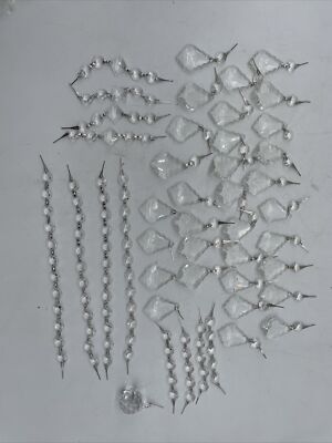 Vtg SWAROVSKI STRASS CHANDELIER TEAR DROP CRYSTAL GLASS PRISMS LOT 45 ...