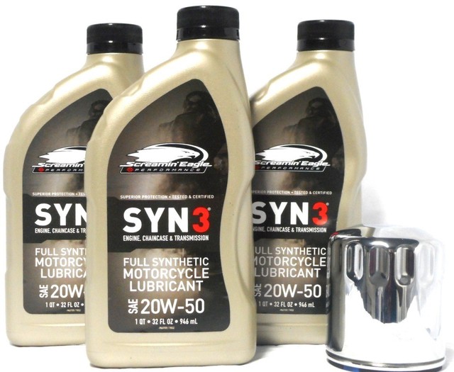 3 Total Harley Davidson 20w50 Screamin Eagle Syn3 Oil Quarts 32 FL Oz ...