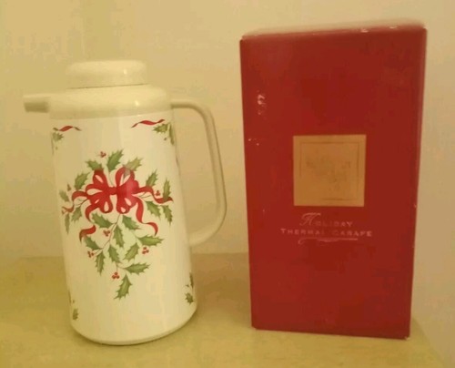 Vintage Lenox "Holiday Christmas Carafe" Insulated Thermos - Hot And ...