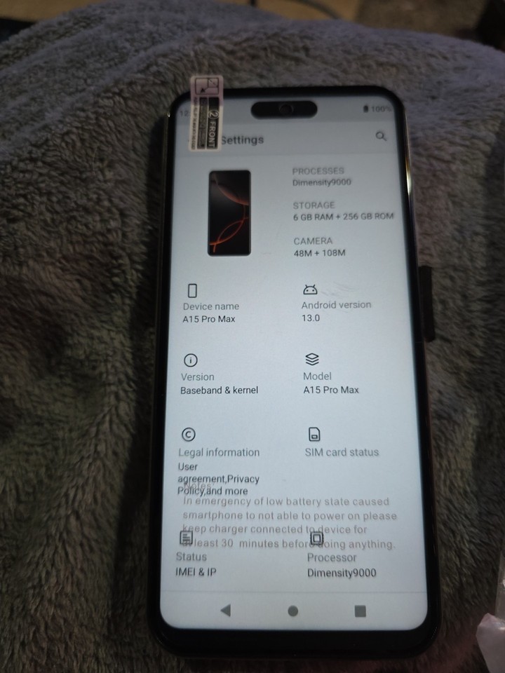 A15 Pro Max Android Smartphone Unused Open Box White & Wireless Earbuds ...