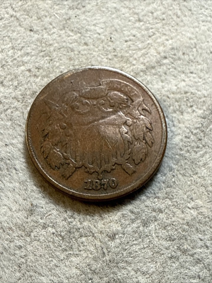 1870 Two Cent Piece 2c Better Date Fair Condition Nice Coin See Pics ...